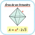 Área de un octaedro: fórmula, ejemplo y calculadora