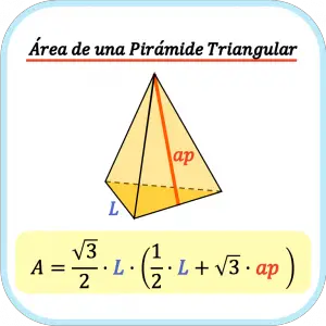 Área de una pirámide triangular: fórmula, ejemplo y calculadora