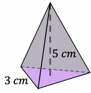 Volumen de una pirámide triangular (ejemplo y calculadora)